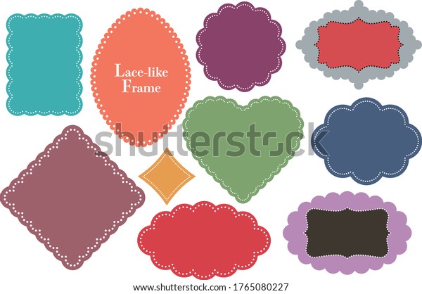 Cute Colorful Label Frame Set Stock Vector (Royalty Free) 1765080227