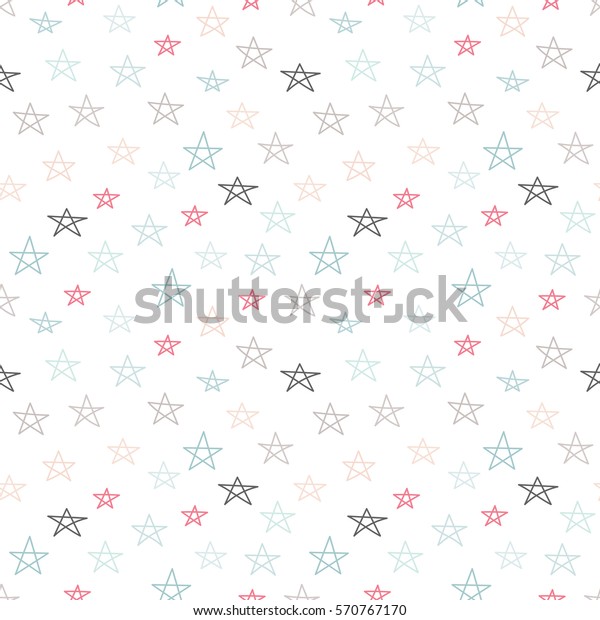 Cute Colorful Star Seamless Pattern On Stock Vector (Royalty Free ...