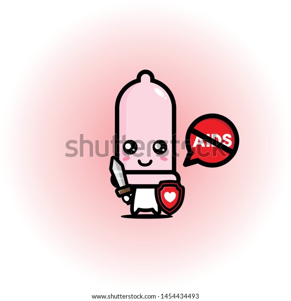Cute Condom Design Vector Mascot Eps Stock Vector Royalty Free 1454434493