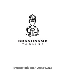 Cute Construction Worker Logo Cartoon Icon Stock Vector (Royalty Free ...