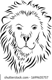 Cute Contour Lion Vector Illustration Stock Vector (Royalty Free ...