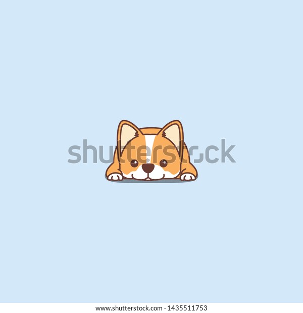 Cute Corgi Dog Lying Down Cartoon: vetor stock (livre de direitos ...