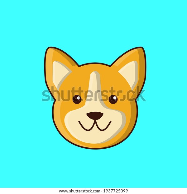Cute Corgi Face Cartoon Icon Vector Stock Vector (Royalty Free ...
