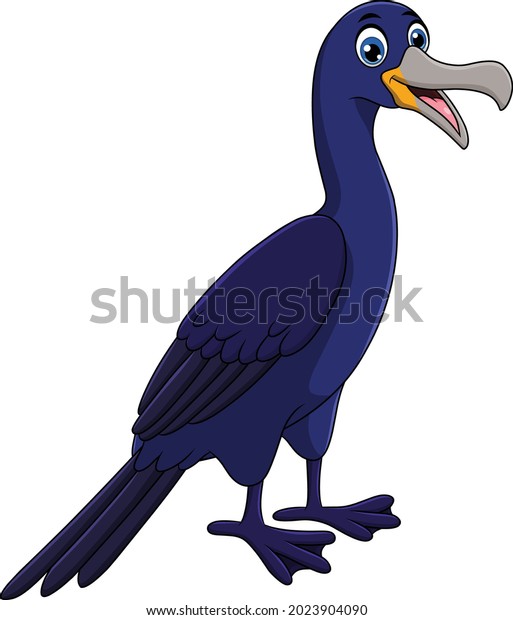 Cute Cormorant Bird Cartoon Vector Illustration Stock Vector (Royalty ...