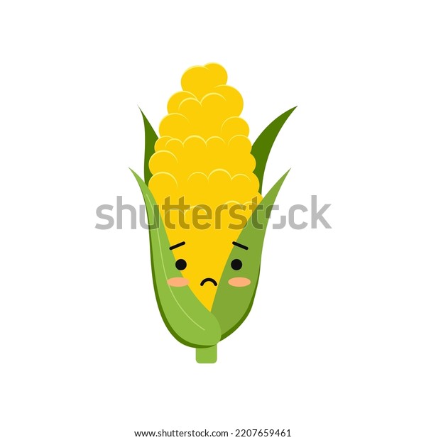 Cute Corn Cob Sad Cartoon Baby Stock Vector (Royalty Free) 2207659461 ...