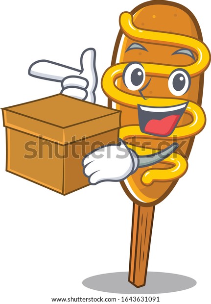 Cute Corn Dog Cartoon Character Having Stock Vector (Royalty Free ...