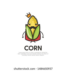 Cute Corn Mascot Icon Logo Design Stock Vector (Royalty Free ...