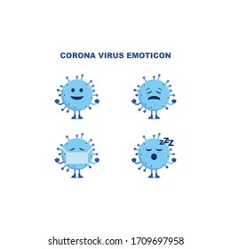 Cute Corona Emoticon Vector Stock Vector (Royalty Free) 1709697958 ...