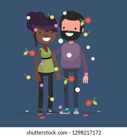 Cute Couple Vector Illustration Stock Vector (Royalty Free) 1298217172 ...