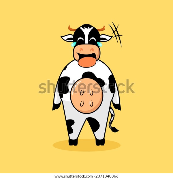 Cute Cow Cry Illustration Standing Cartoon Stock Vector (Royalty Free ...