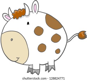 Cute Cow Vector Illustration Art Stock Vector (Royalty Free) 128824771 ...