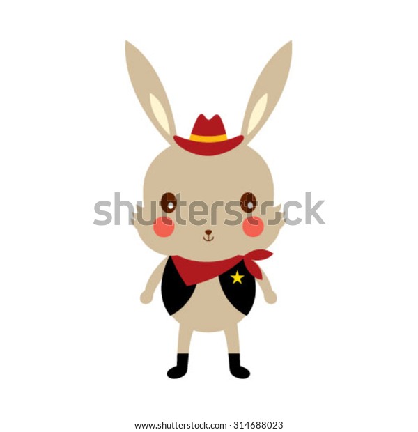 Cute Cowboy Bunny Cartoon Stock Vector (Royalty Free) 314688023 ...