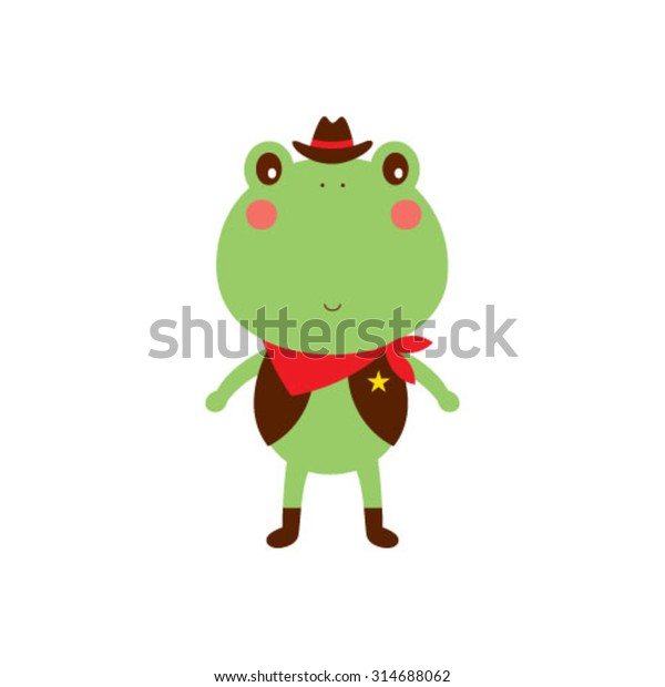 Cute Cowboy Frog Cartoon Stock Vector (Royalty Free) 314688062 ...