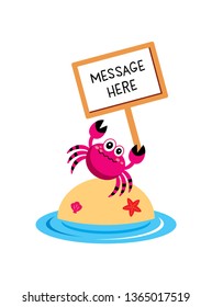 Cute Crab Message Board Stock Vector (Royalty Free) 1365017519 ...