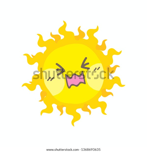 Cute Cry Sun Vector Stock Vector (Royalty Free) 1368693635 | Shutterstock