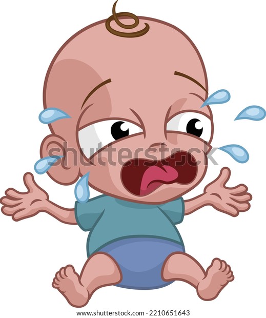 Cute Crying Baby Infant Child Cartoon Stock Vector (Royalty Free ...