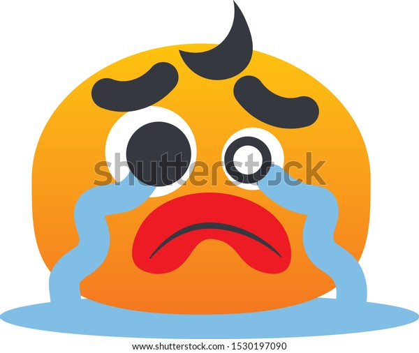 Cute Crying Emoticon Sad Smiling Vector: Vector có sẵn (miễn phí bản ...