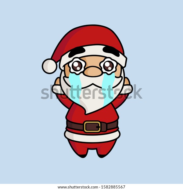Cute Crying Santa Claus Merry Christmas Stock Vector (Royalty Free ...
