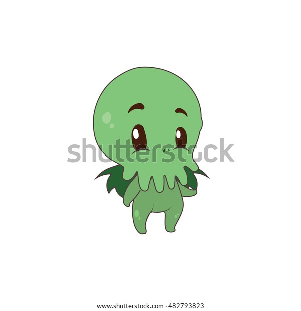 Cute Cthulhu Illustration Stock Vector (Royalty Free) 482793823 ...
