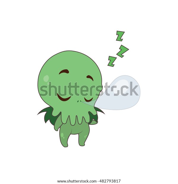 Cute Cthulhu Sleeping Stock Vector (Royalty Free) 482793817 | Shutterstock