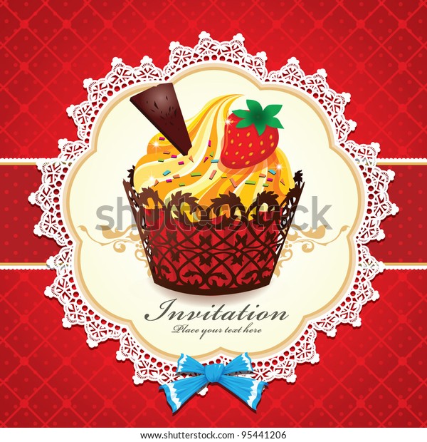 Cute Cup Cake Design F Stock Vector (Royalty Free) 95441206 | Shutterstock