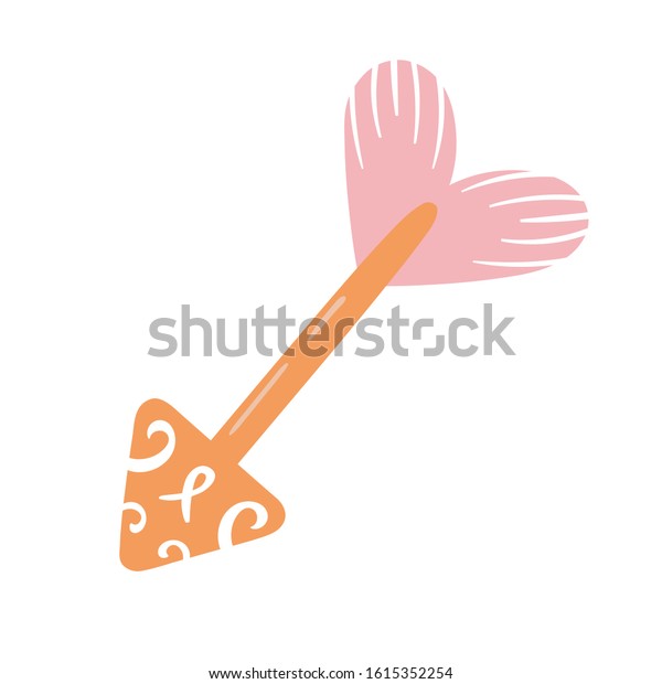 Cute Cupid Arrow Shaped Key Stock Vector (Royalty Free) 1615352254 ...