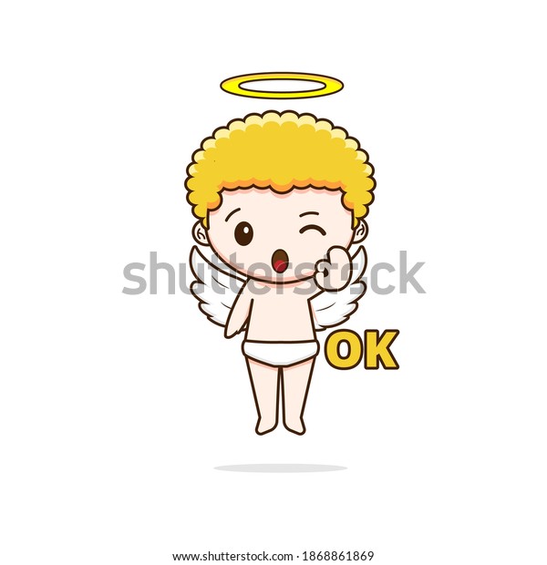 Cute Cupid Vector Illustration Chibi Character Stock Vector (Royalty ...