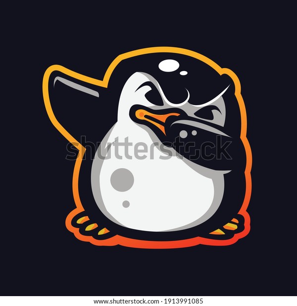 Cute Dab Penguin Mascot Logo Vector Stock Vector (Royalty Free ...