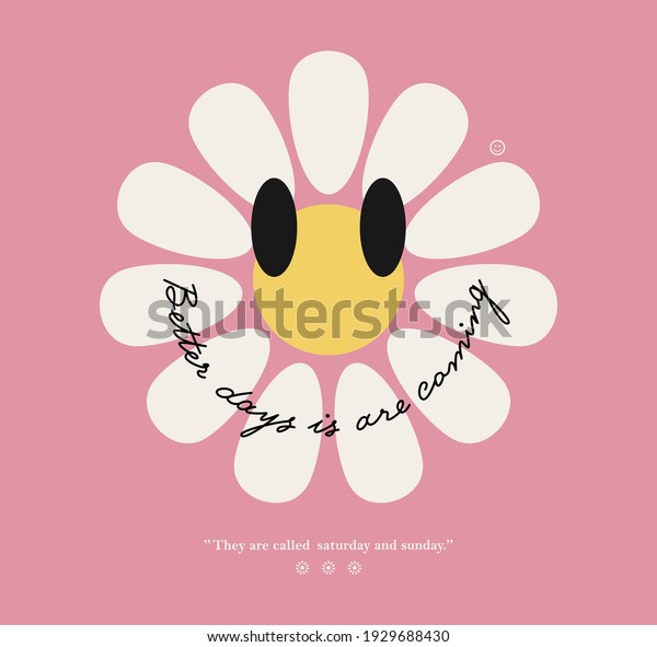 Cute Daisy Illustration Smiling Expression Can Stock Vector (Royalty ...