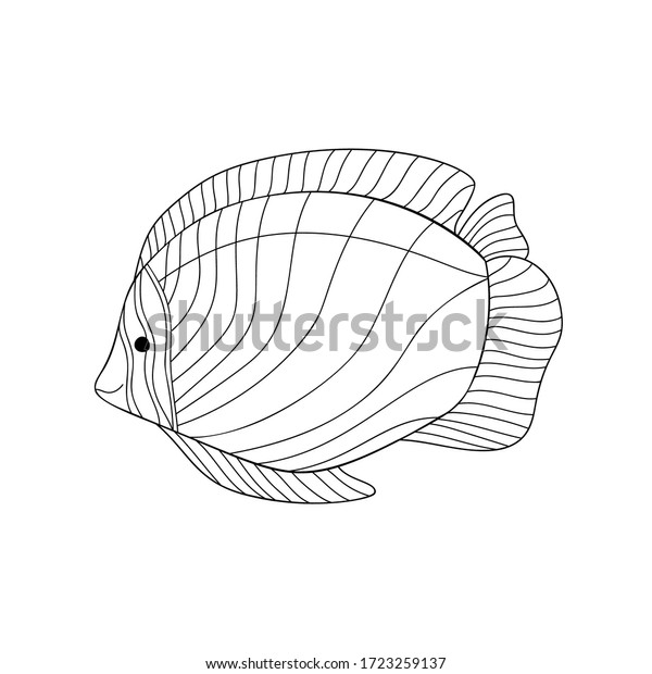 Cute Decorative Ocean Fish Wavy Stripes Stock Vector (Royalty Free ...