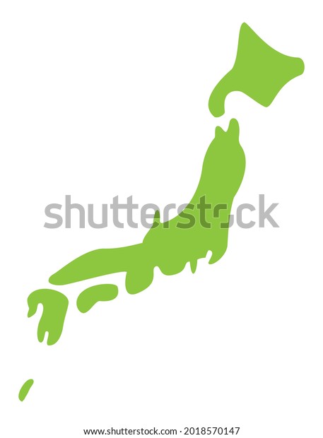 Cute Deformed Simple Japanese Map Illustration Stock Vector (Royalty ...