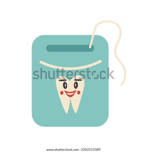Cute Dental Floss Cartoon Shape Vector Stock Vector (Royalty Free ...