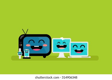 Cute Internet Things Concept Stock Vector (Royalty Free) 312174545