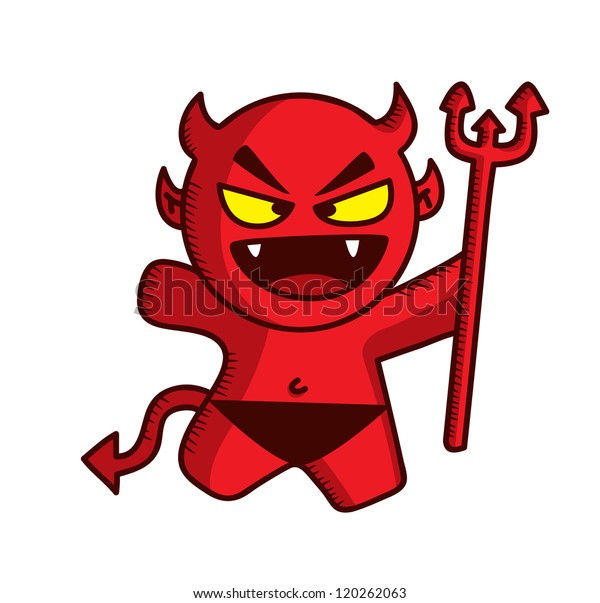 Cute Devil Cartoon Stock Vector (Royalty Free) 120262063