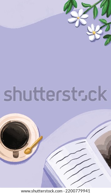 Cute Digital Drawing Blue Background Book Stock Vector (Royalty Free ...