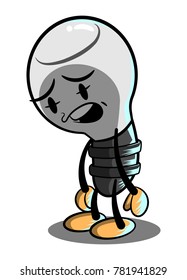 Cute Dim Bulb Characters Cartoon Vector Stock Vector (Royalty Free ...
