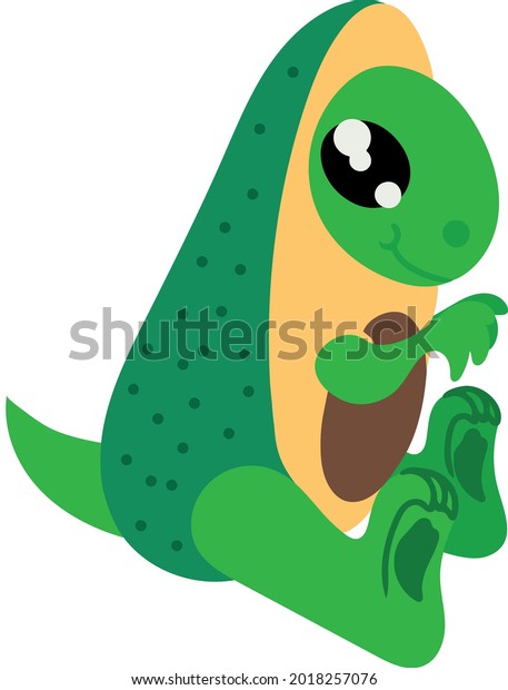 Cute Dinosaur Avocado Costume Image Isolated Stock Vector (Royalty Free ...