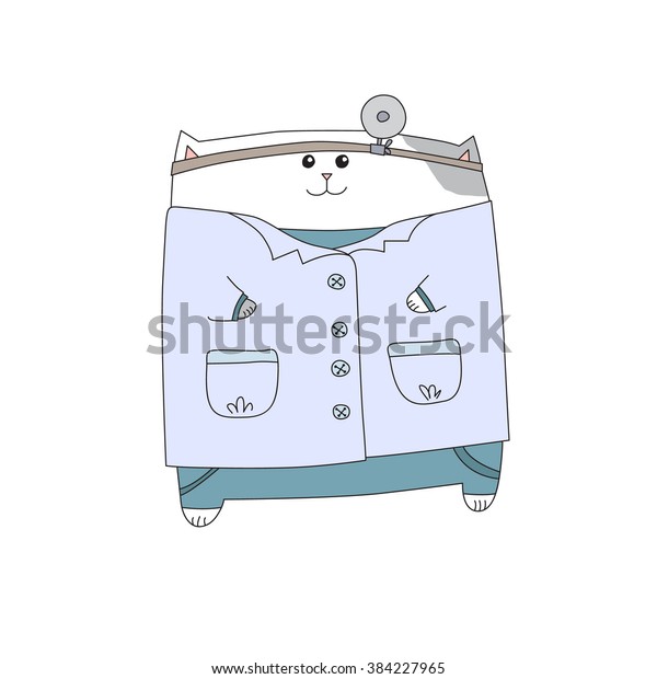 Cute Doctor Cat Vector Illustration Design Stock Vector (Royalty Free ...