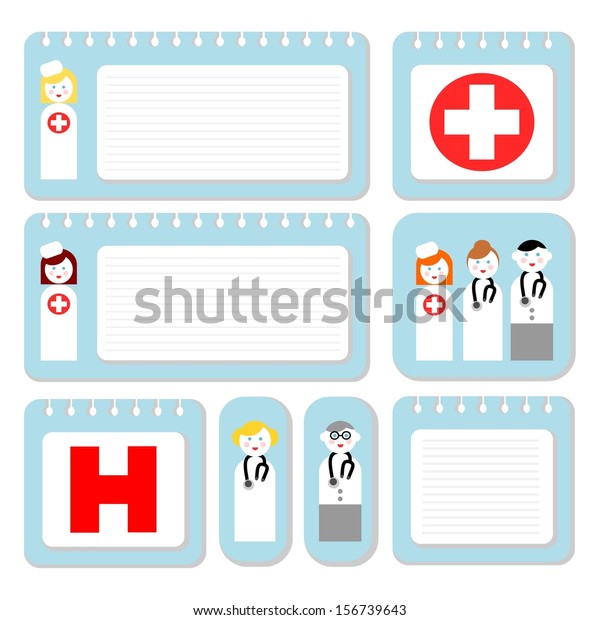 Cute Doctor Nurse Note Paper Vector Stock Vector (Royalty Free ...