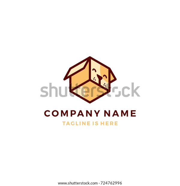 Cute Dog Box Levitation Logo Icon Stock Vector (Royalty Free) 724762996 ...