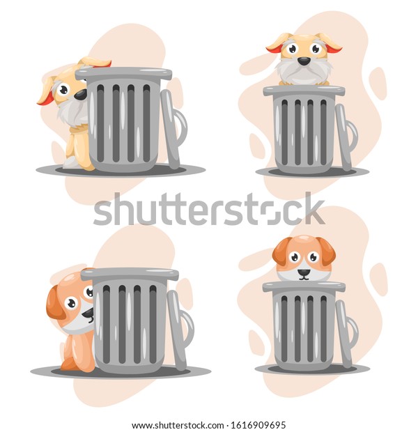Cute Dog Bucket Cartoon Vector Stock Vector (Royalty Free) 1616909695 ...