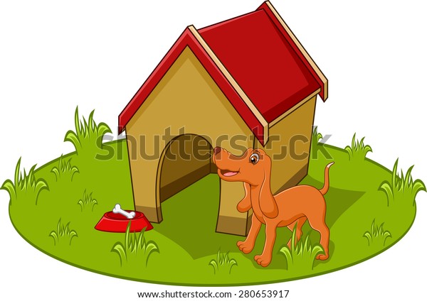 Cute Dog Cartoon Home Stock Vector (Royalty Free) 280653917 | Shutterstock