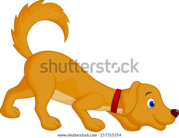 Cute Dog Cartoon Sniffing Stock Vector (Royalty Free) 157355354