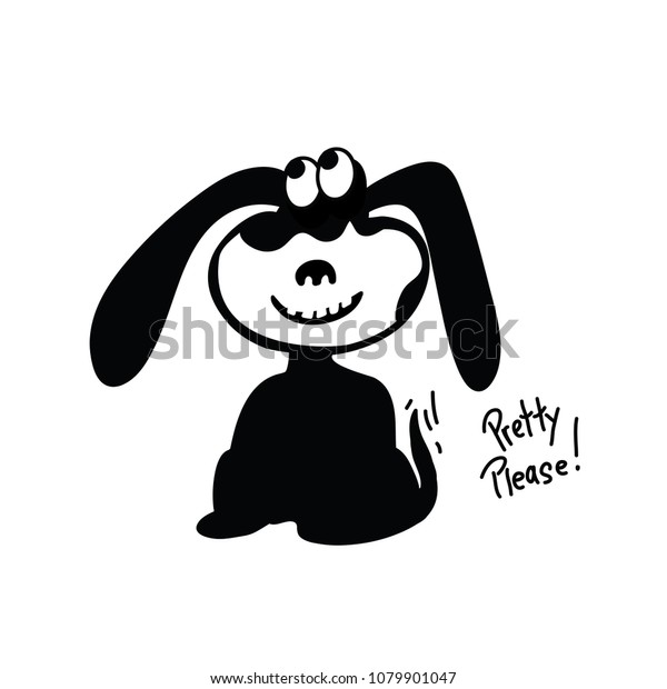 Cute Dog Cartoon Vector Puppy Begging: vector de stock (libre de ...
