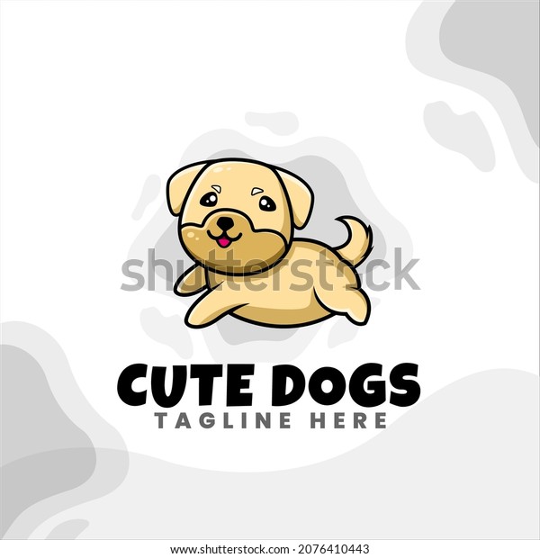 Cute Dog Character Logo Design Stock Vector (Royalty Free) 2076410443 ...