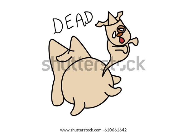 Cute Dog Dead Vector Illustration Isolated Stock Vector (Royalty Free ...