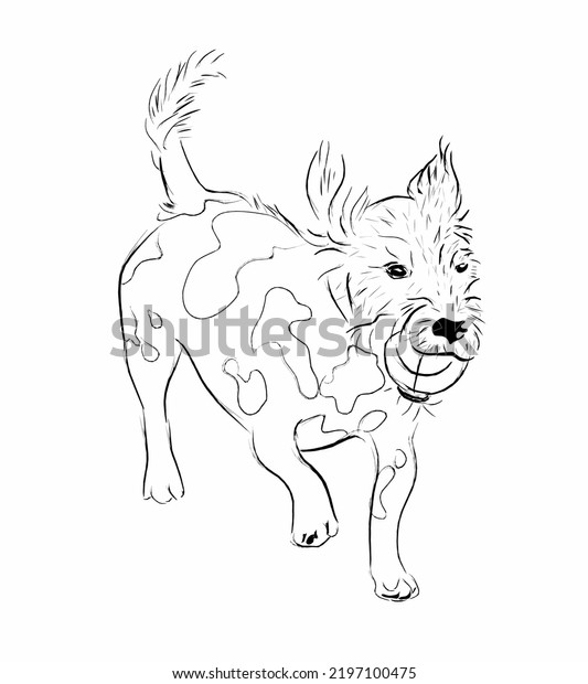 Cute Dog Drawing Line Art Stock Vector (Royalty Free) 2197100475 ...