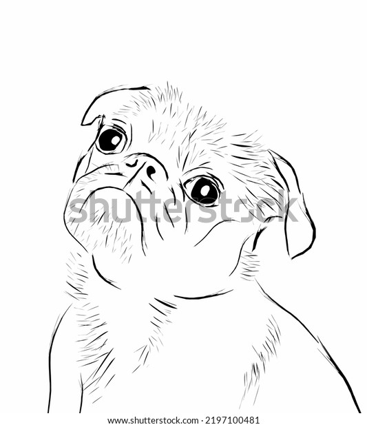 Cute Dog Drawing Line Art Stock Vector (Royalty Free) 2197100481 ...