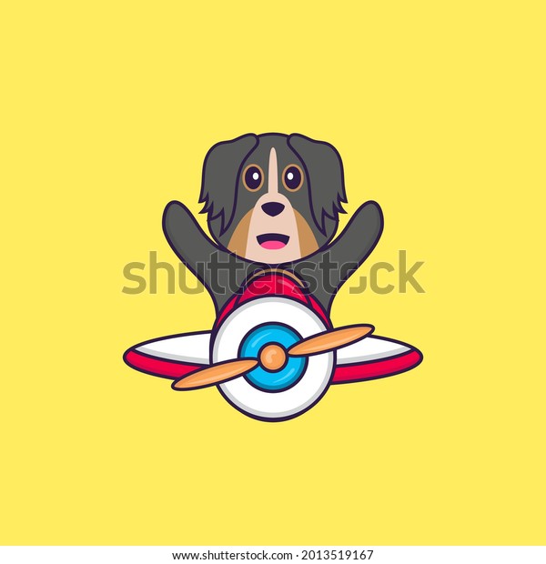 Cute Dog Flying On Plane Animal Stock Vector (Royalty Free) 2013519167 ...