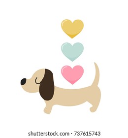 Cute Dog Hearts Stock Vector (Royalty Free) 737615743